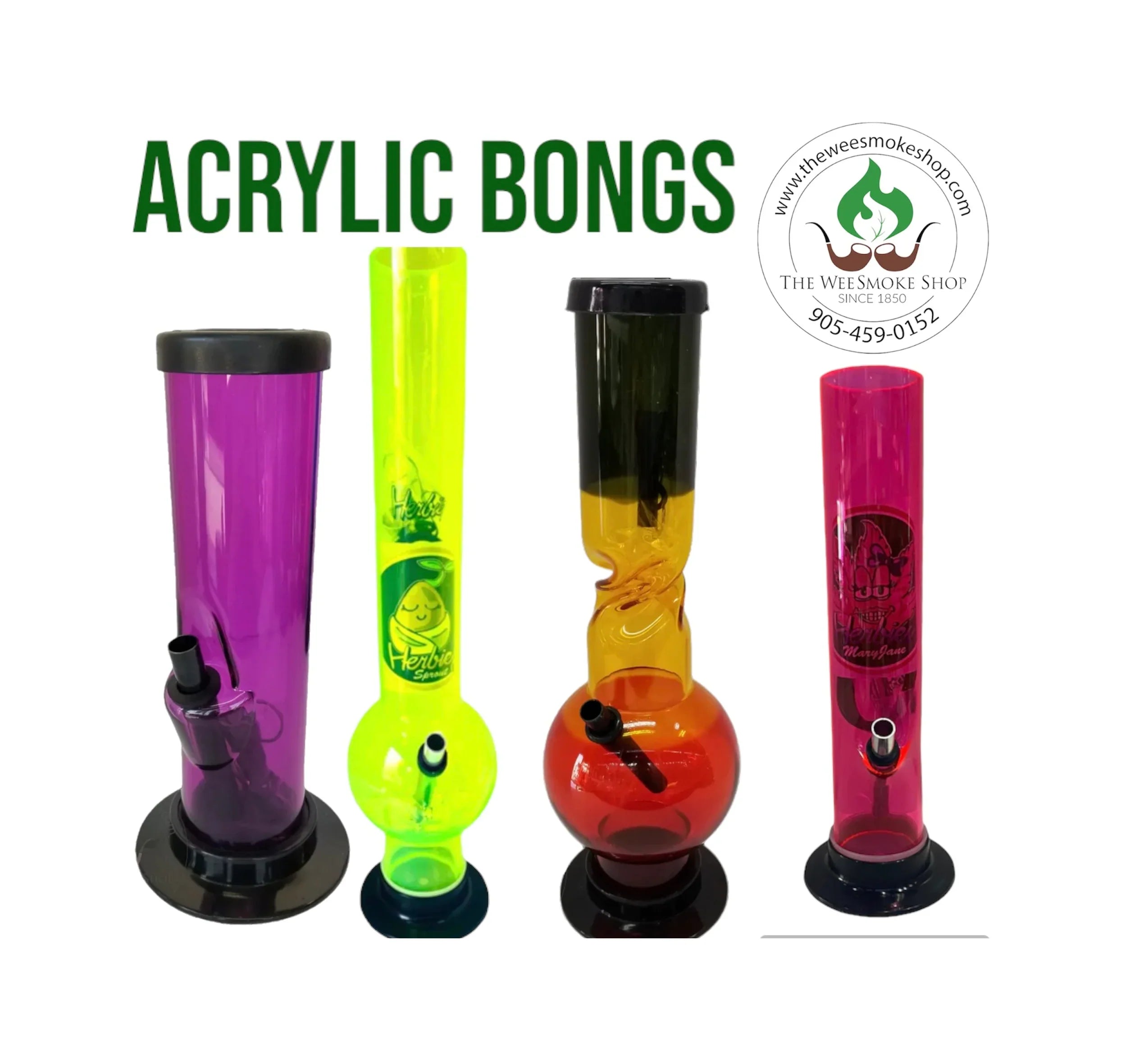 Acrylic Bongs | Pick your Colour! | The Wee Smoke Shop